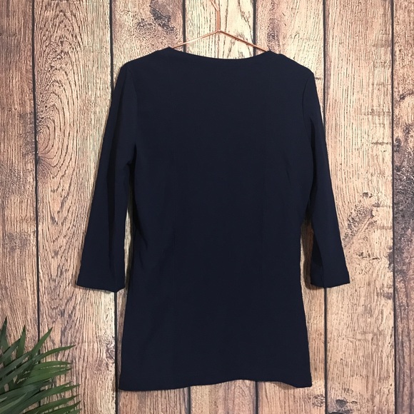 Boston Proper | Tops | Boston Proper Top L Blue Square Neckline | Poshmark